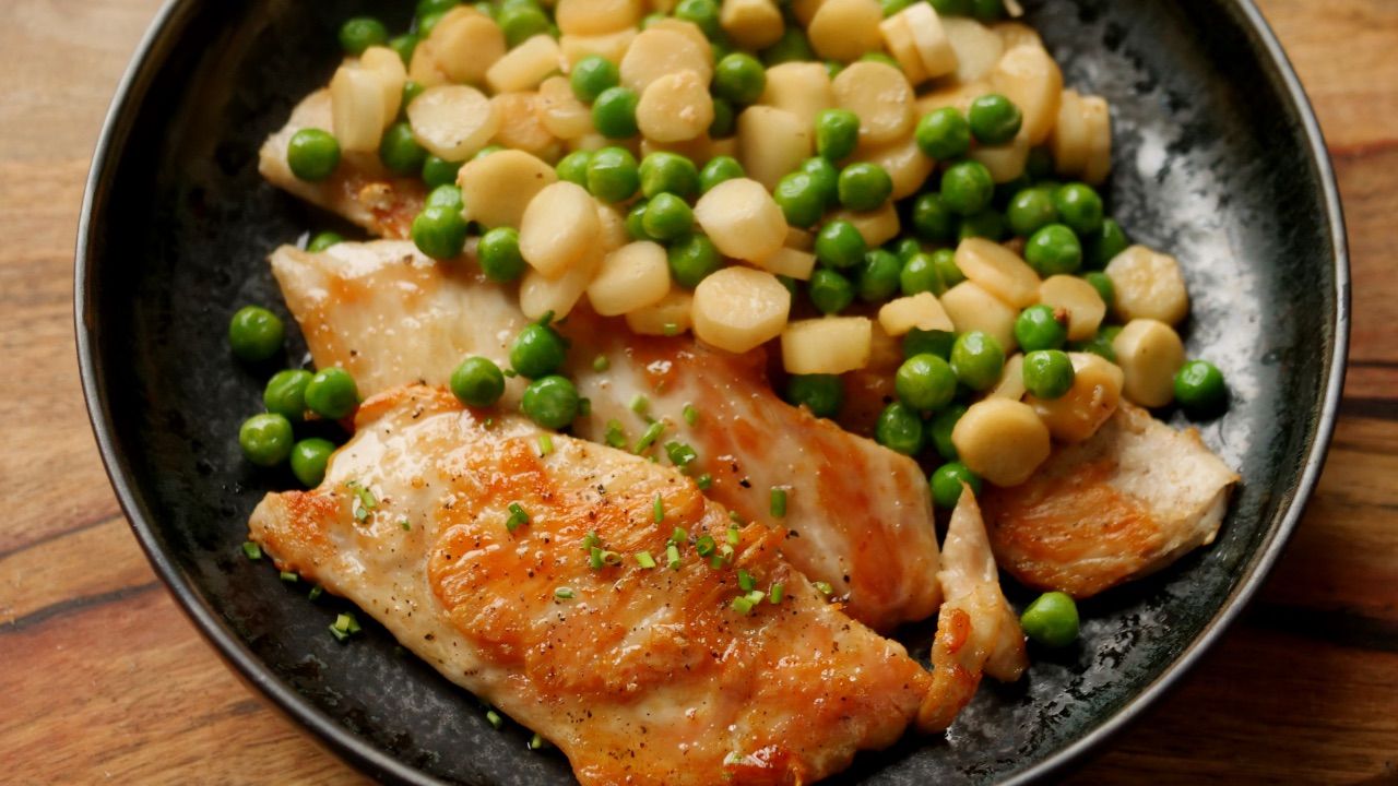 Kuřecí plátky s chřestovými penízky | Stream